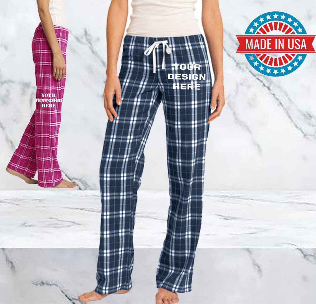 Custom Women's District ® Flannel Plaid Pants, Custom Lounge Pants ...