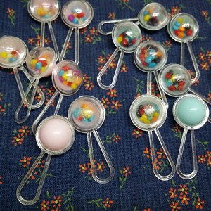 12 or 24 Vintage Mini Baby Rattles, Baby Shower Decorations, Tiny ...