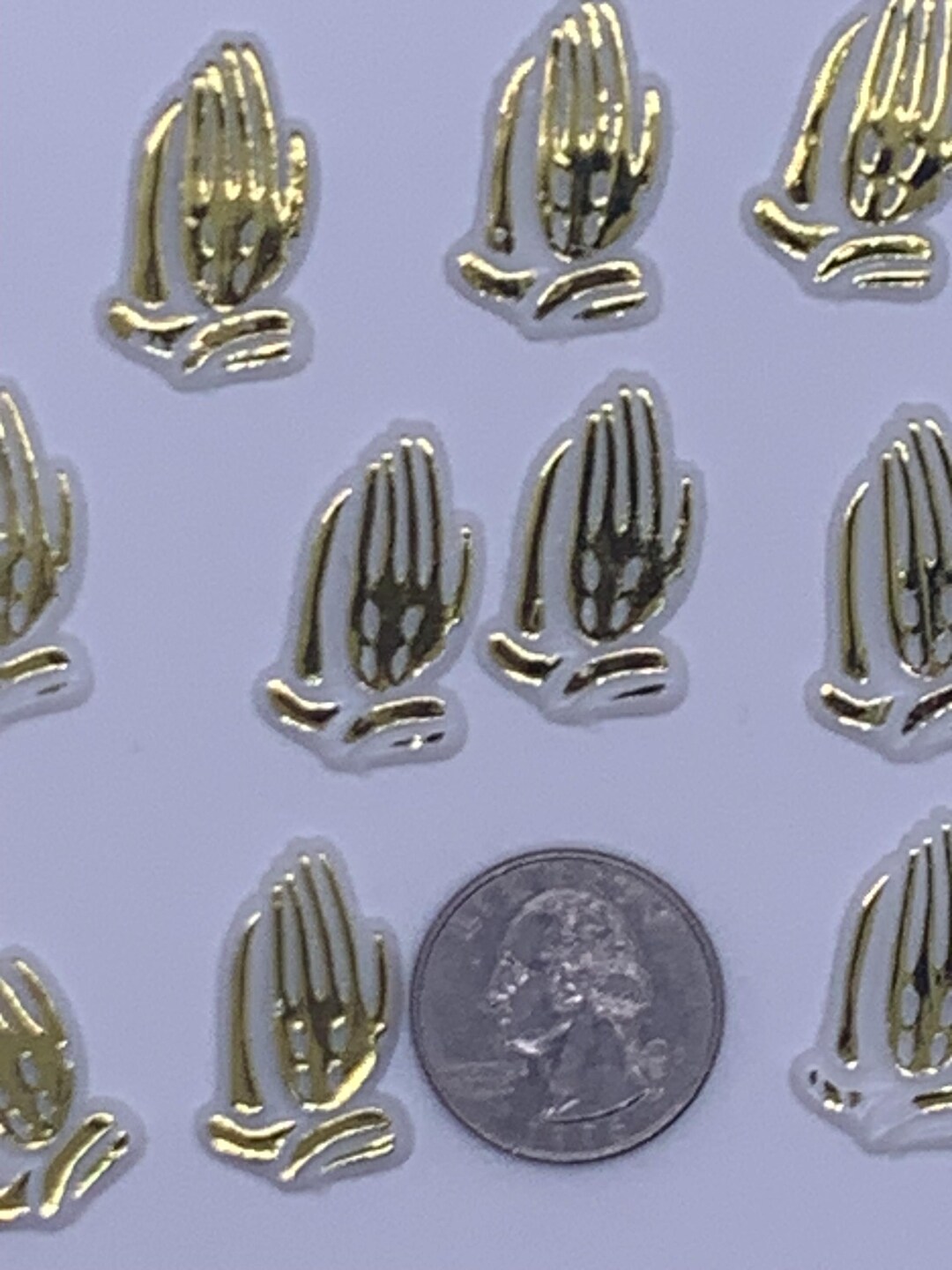 12 Praying Hands Picks, Gold Praying Hands Charms, Religious Keepsake ...