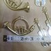 1 Vintage Small Gold Instruments, Plastic French Horn,gold Cello or ...
