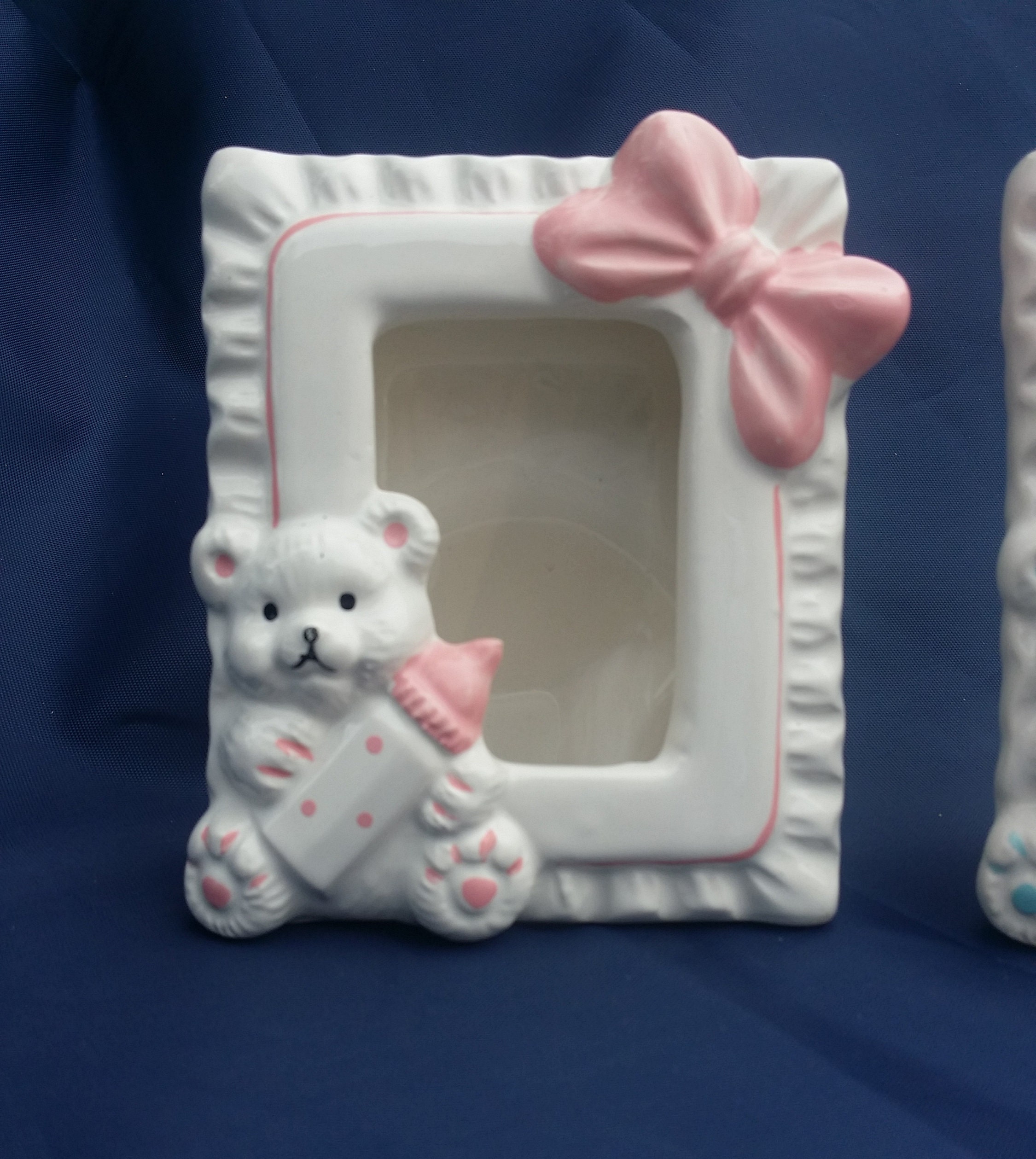 Vintage Teddy Bear w Bottle Frames Pink Bear Frame Blue | Etsy