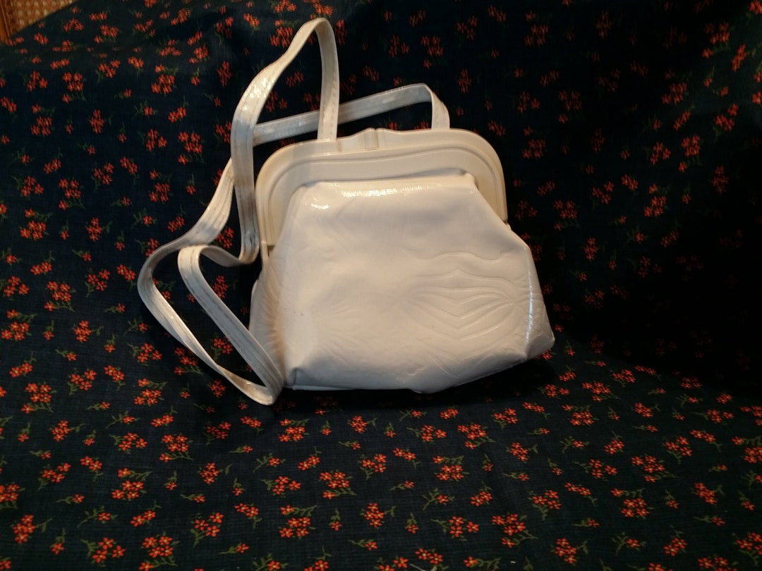 Girl's White Vinyl Purse W Strap, Children's White Purse, White Bag ...