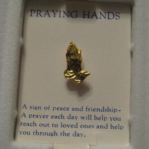Vintage Praying Hands Pin, Gold Praying Hands Pins, Healing Gift ...