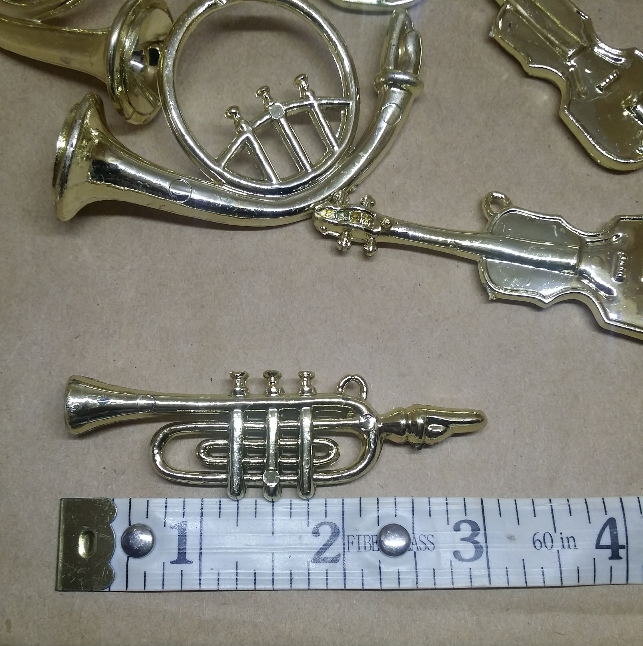 1 Vintage Small Gold Instruments Plastic French HornGold | Etsy