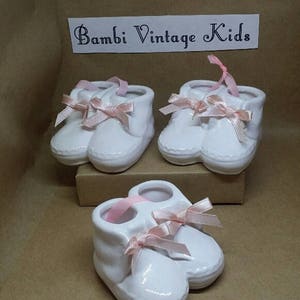 Ceramic Pink Booties Party Favors,vintage Pink Bootys Ornament, Baby's ...