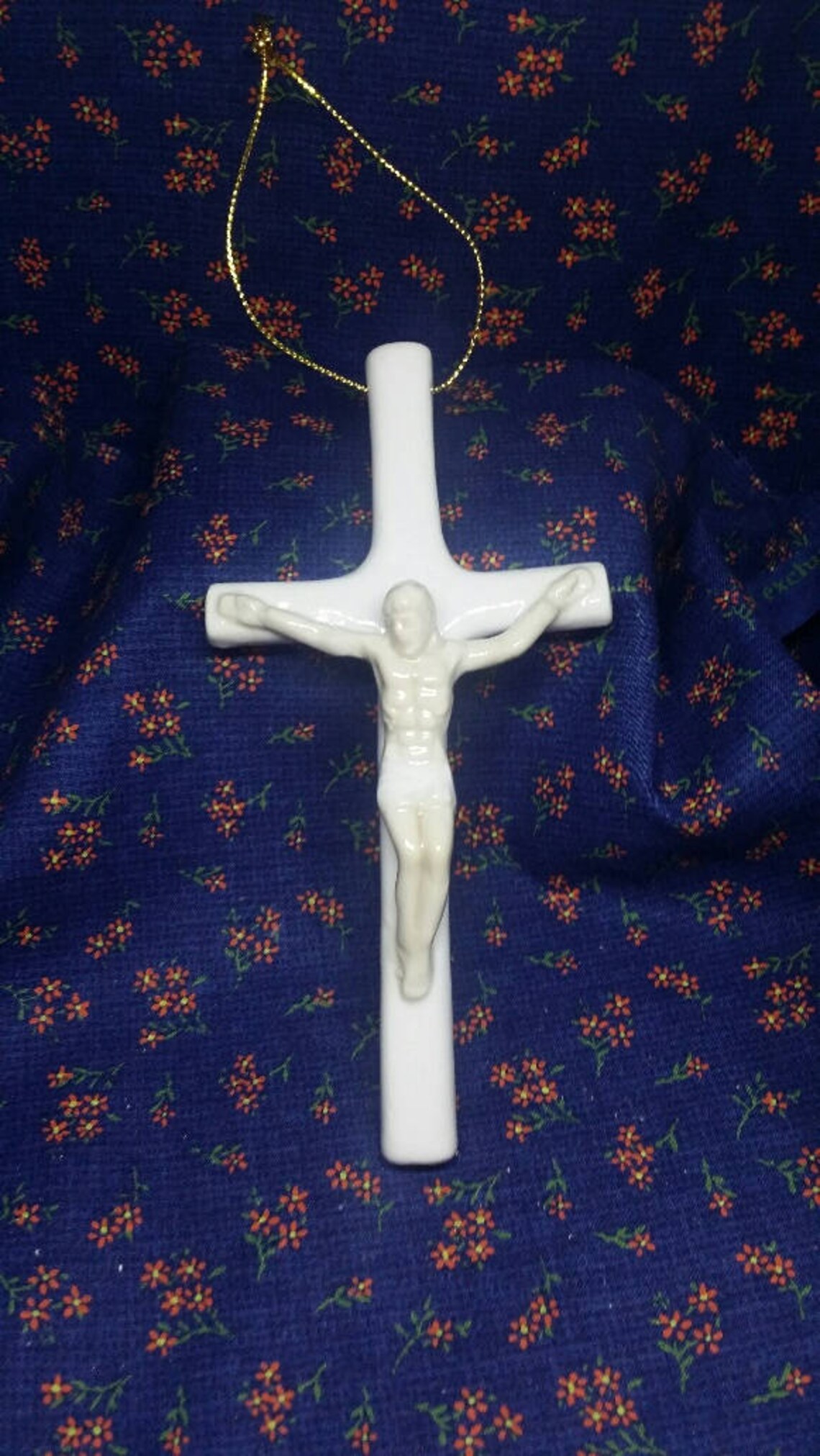 Ceramic Crucifix with Jesus White Ceramic CrossRetro Wall | Etsy