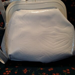 Girl's White Vinyl Purse W Strap, Children's White Purse, White Bag ...