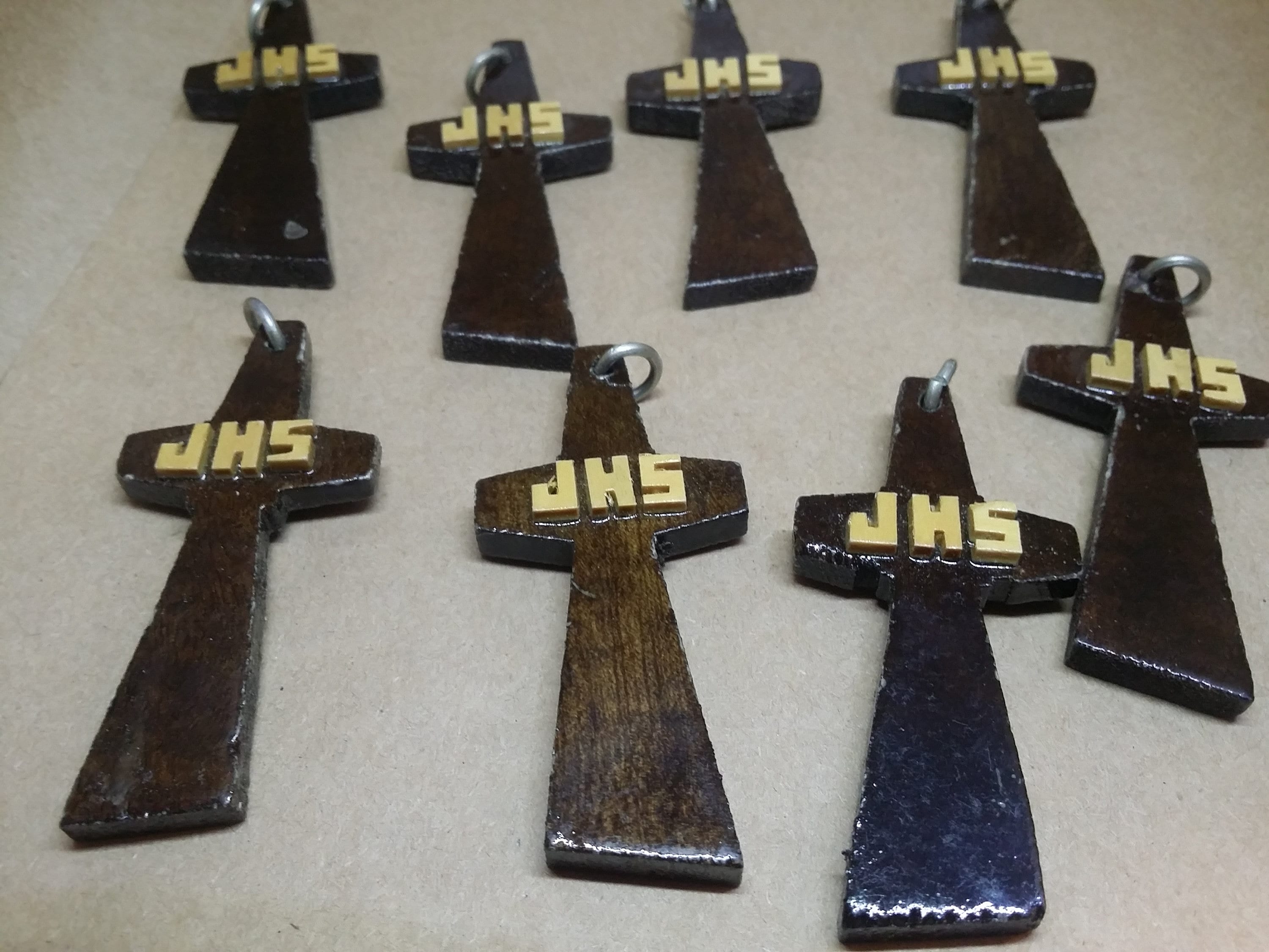12 cruces de madera JHS cruz de madera marrón oscuro cruces - Etsy México