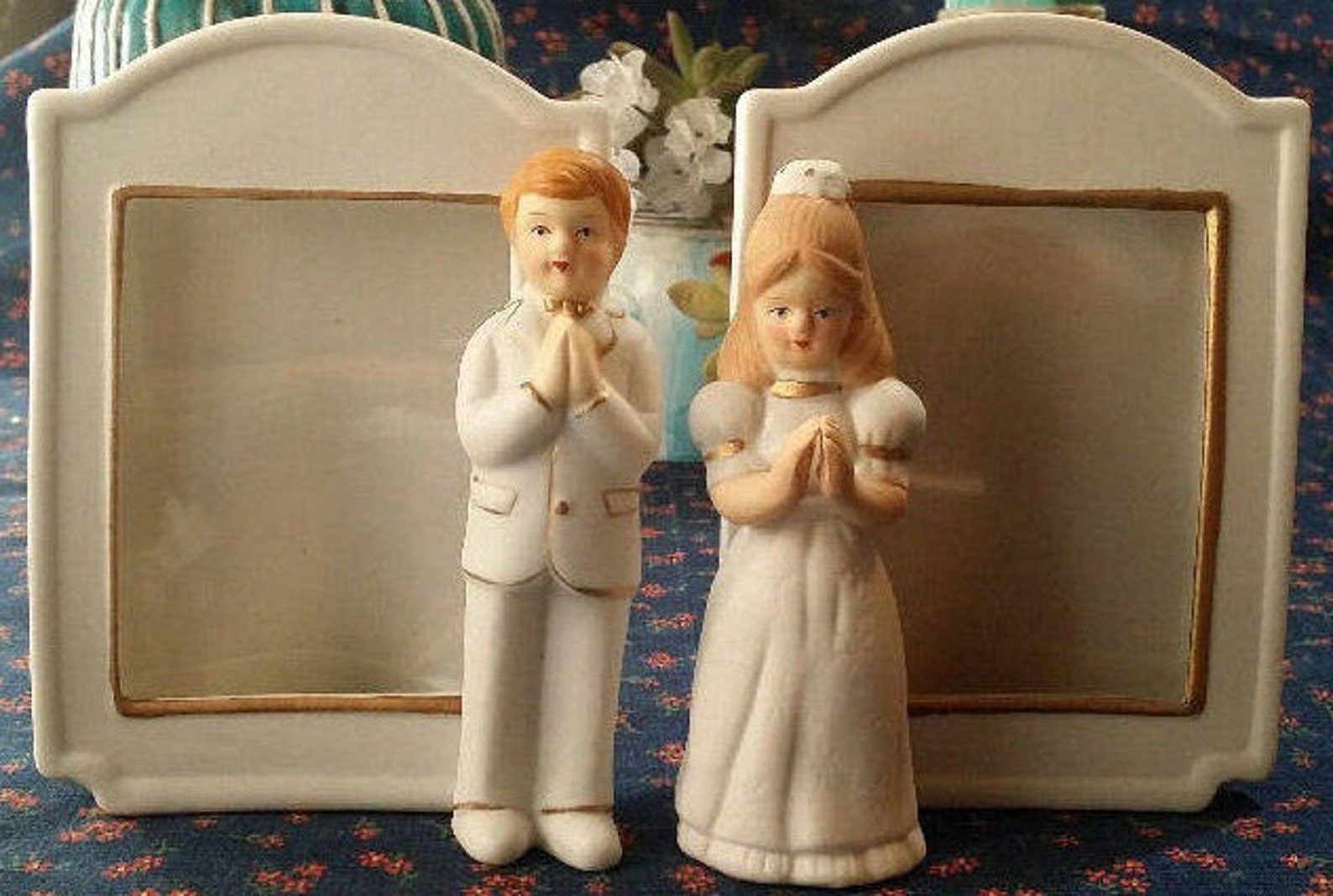 Vintage First Communion Frame for Boy or Girl Ceramic Praying - Etsy