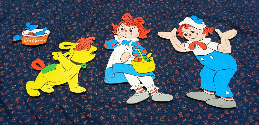 Raggedy Ann & Andy and Arthur Pin-up Wall Decor Set, 1980 Raggedy Ann ...