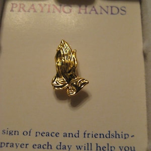 Vintage Praying Hands Pin, Gold Praying Hands Pins, Healing Gift ...