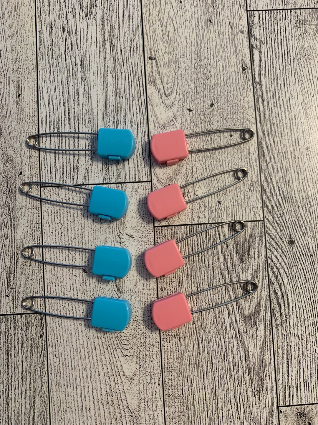4 Diaper Safety Pins W Safety Cover, Baby Shower Gift,cloth Diaper Accessory,stainless Steel ...