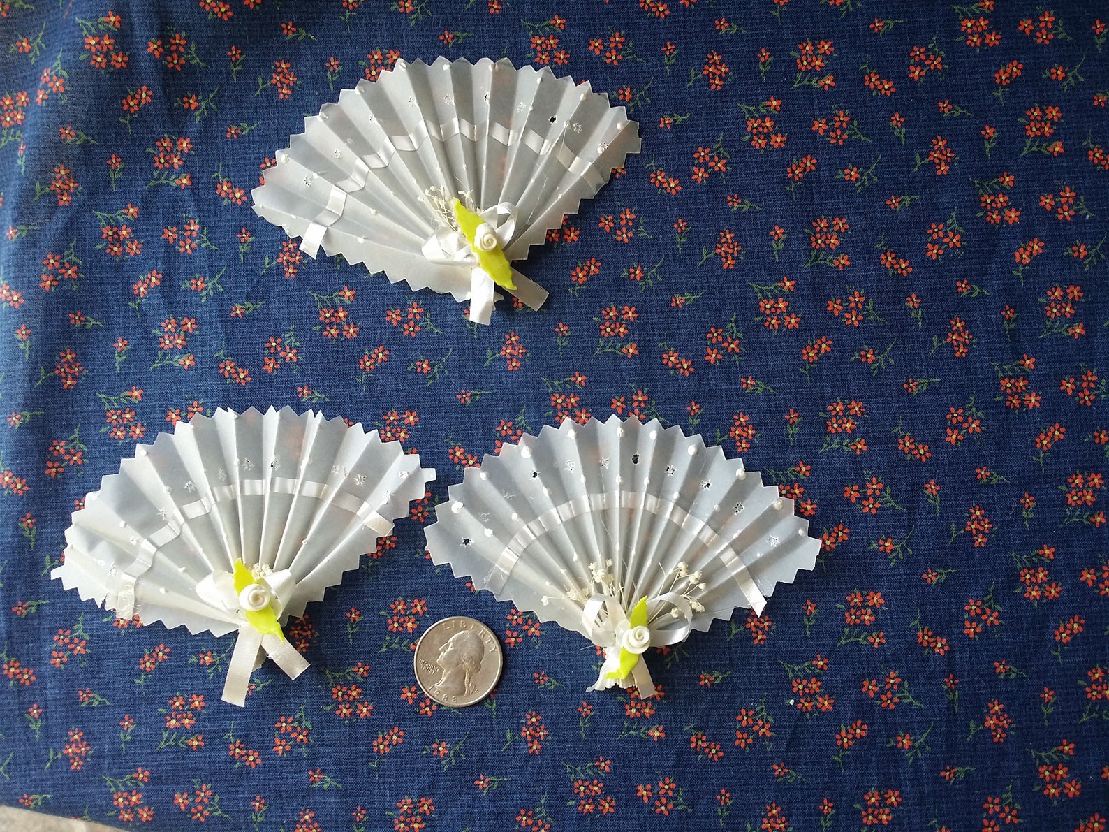 Vintage Paper Fans Party Favors Retro Mini Fan White | Etsy