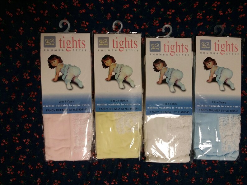 Vintage Goldbug Rhumba Style Tights for Girls Ruffle Tights | Etsy