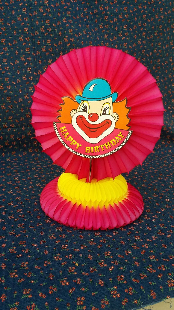 Vintage Happy Birthday Clown Table Decoration Honeycomb Red | Etsy