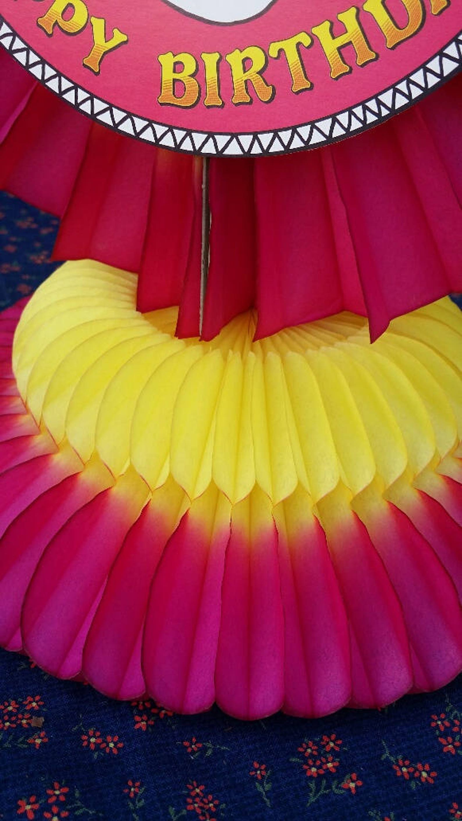 Vintage Happy Birthday Clown Table Decoration Honeycomb Red | Etsy