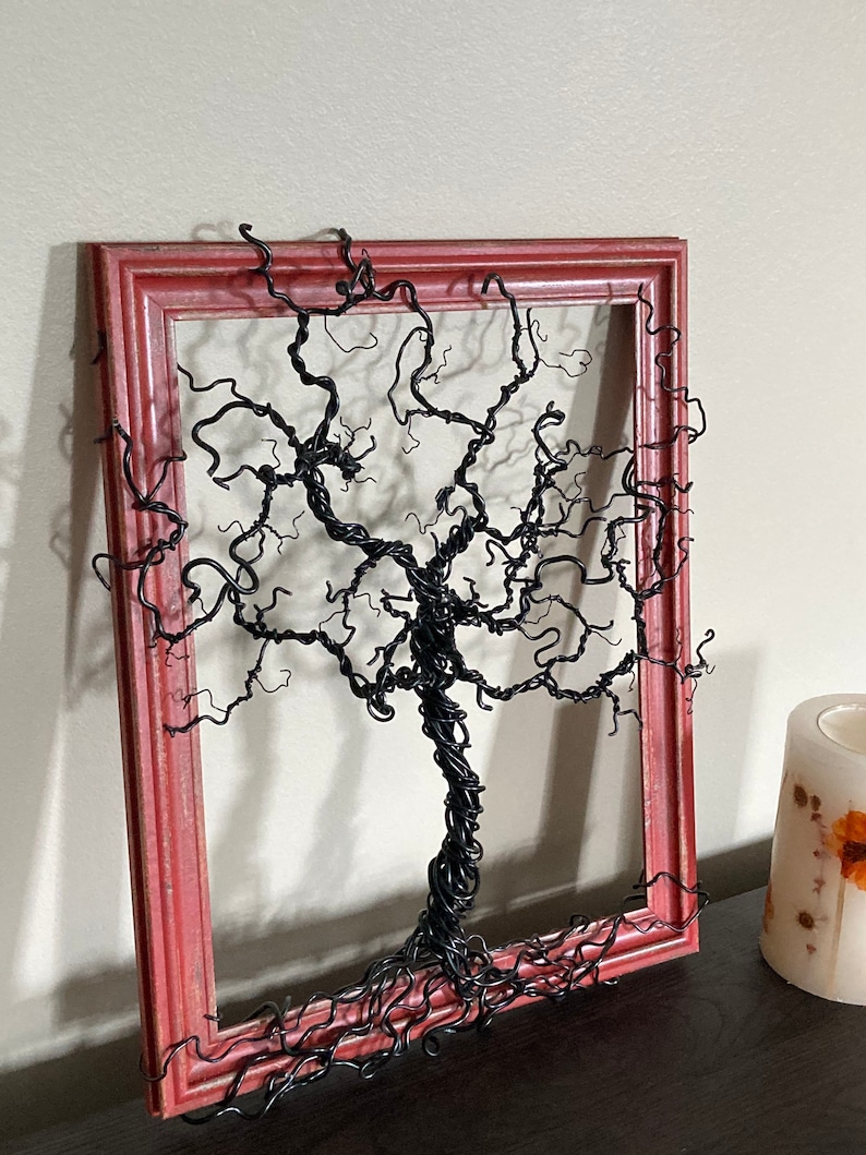 Framed Wire Tree Tree Wall Art Wire Tree Sculpture Home | Etsy