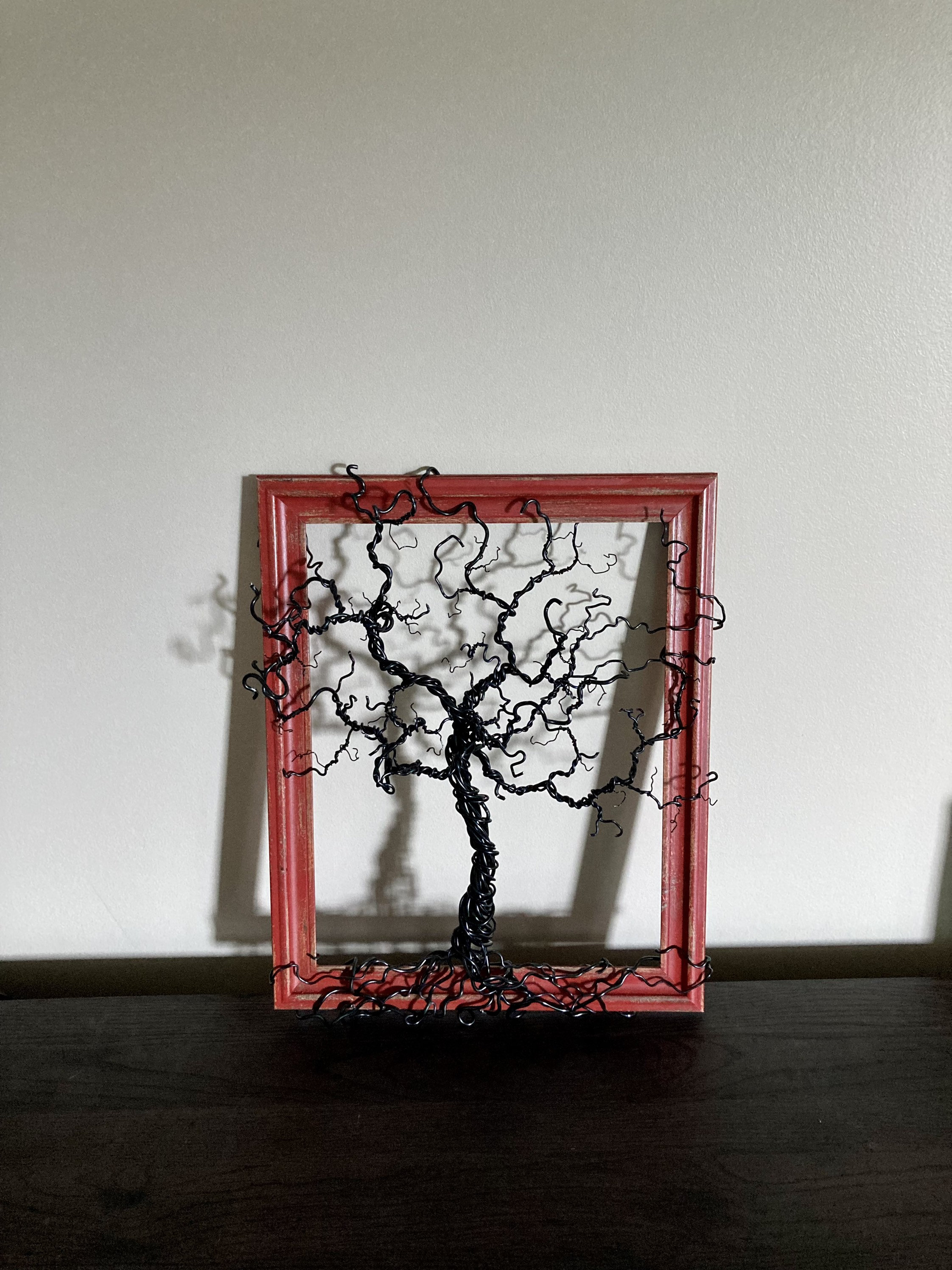 Framed Wire Tree Tree Wall Art, Wire Tree Sculpture, Home Decor, Shabby ...