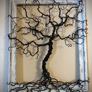 Framed Wire Tree Tree Wall Art, Wire Tree Sculpture, Home Decor, Shabby ...