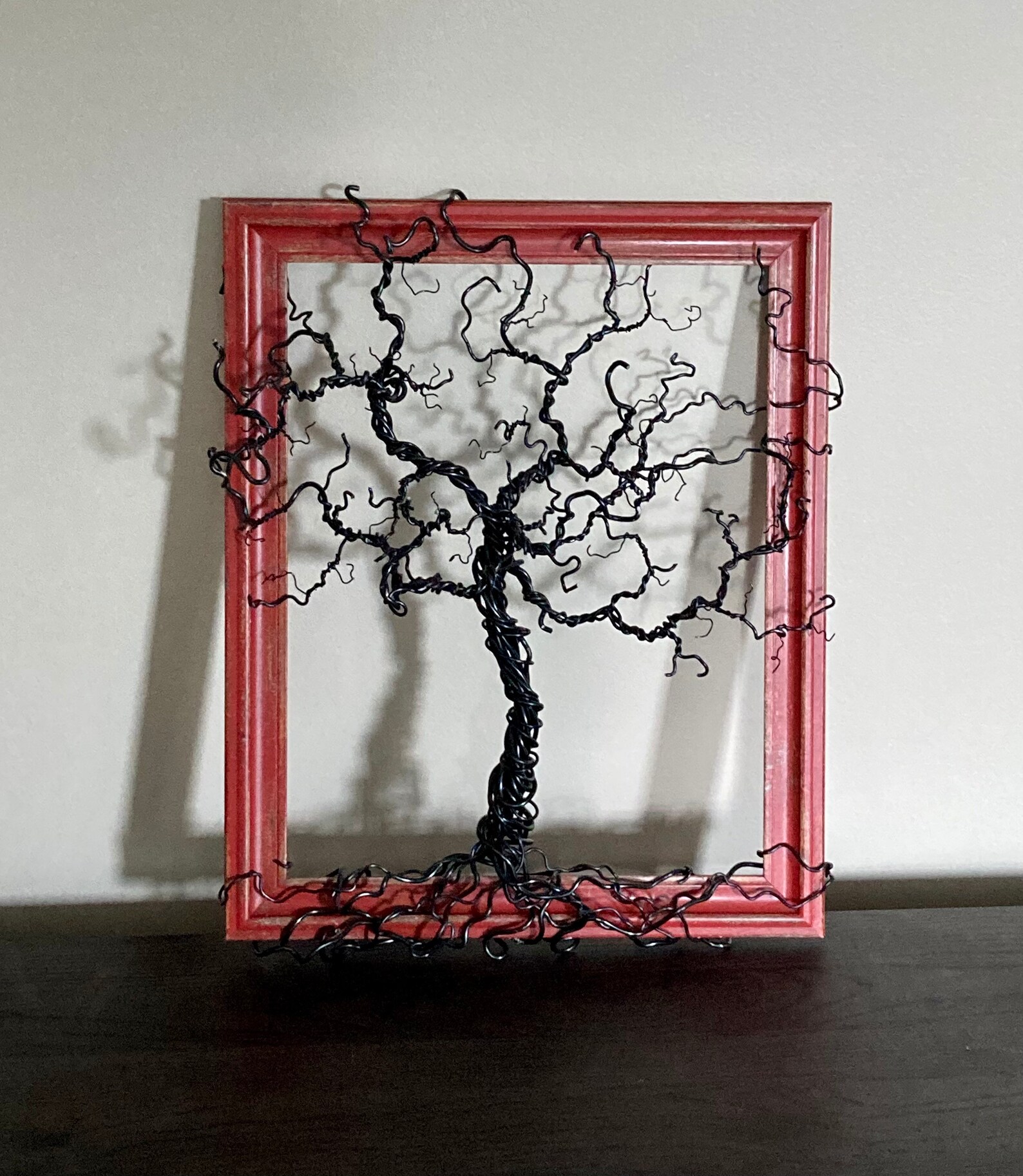 Framed Wire Tree Tree Wall Art, Wire Tree Sculpture, Home Decor, Shabby ...