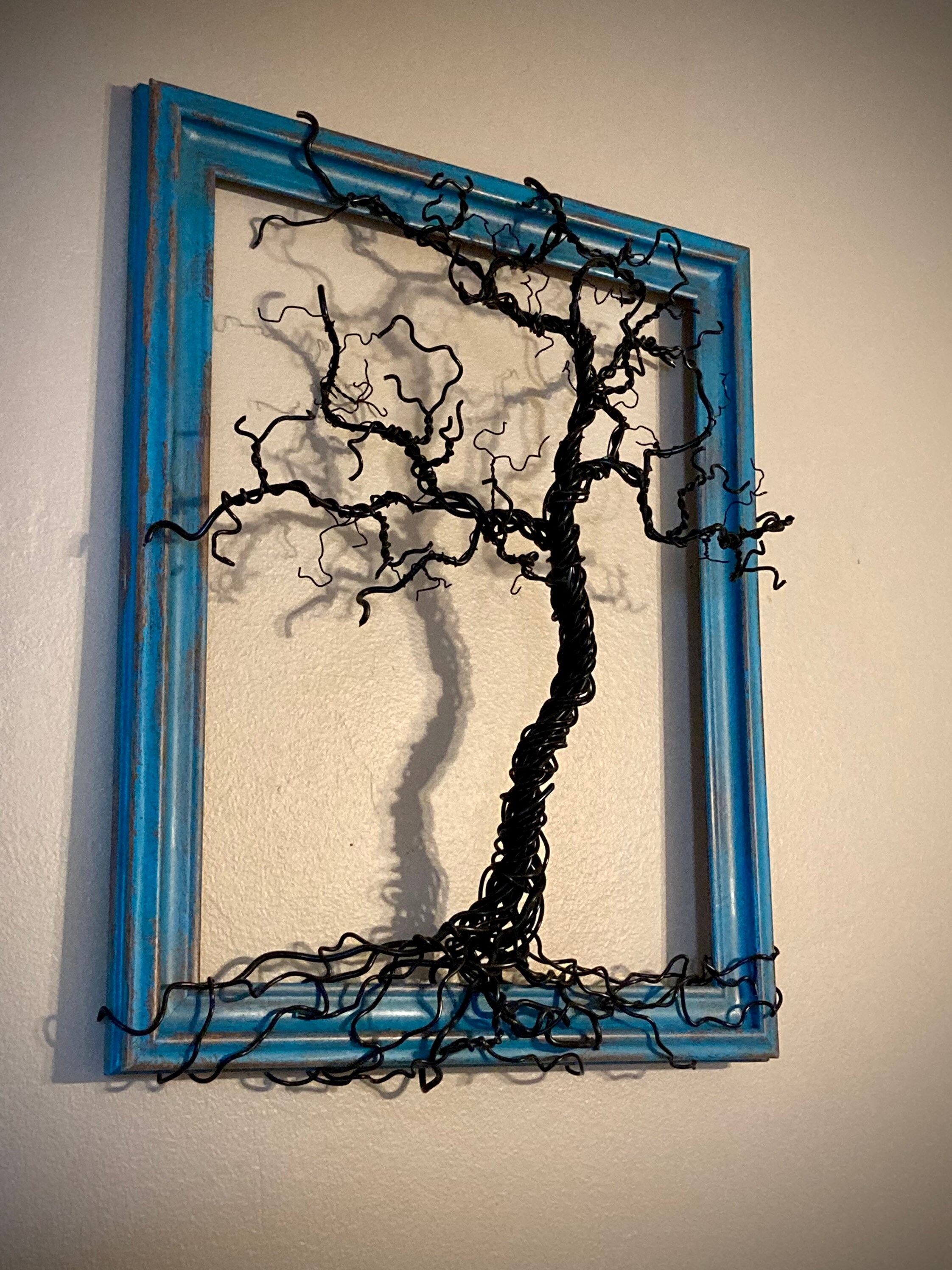 Framed Wire Tree Tree Wall Art Wire Tree Sculpture Home | Etsy