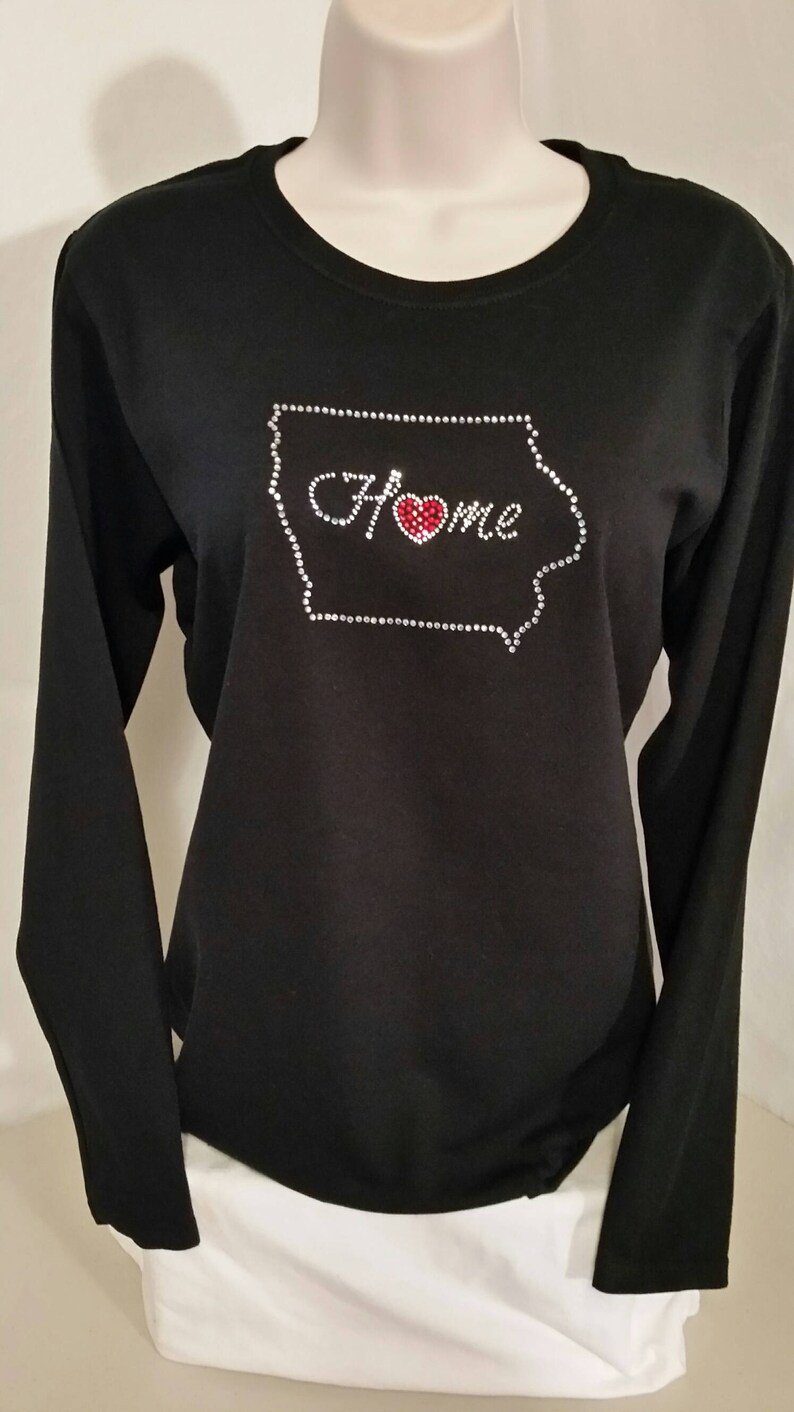 IOWA Home State Rhinestone T-shirts - Be Proud of IOWA! - Etsy