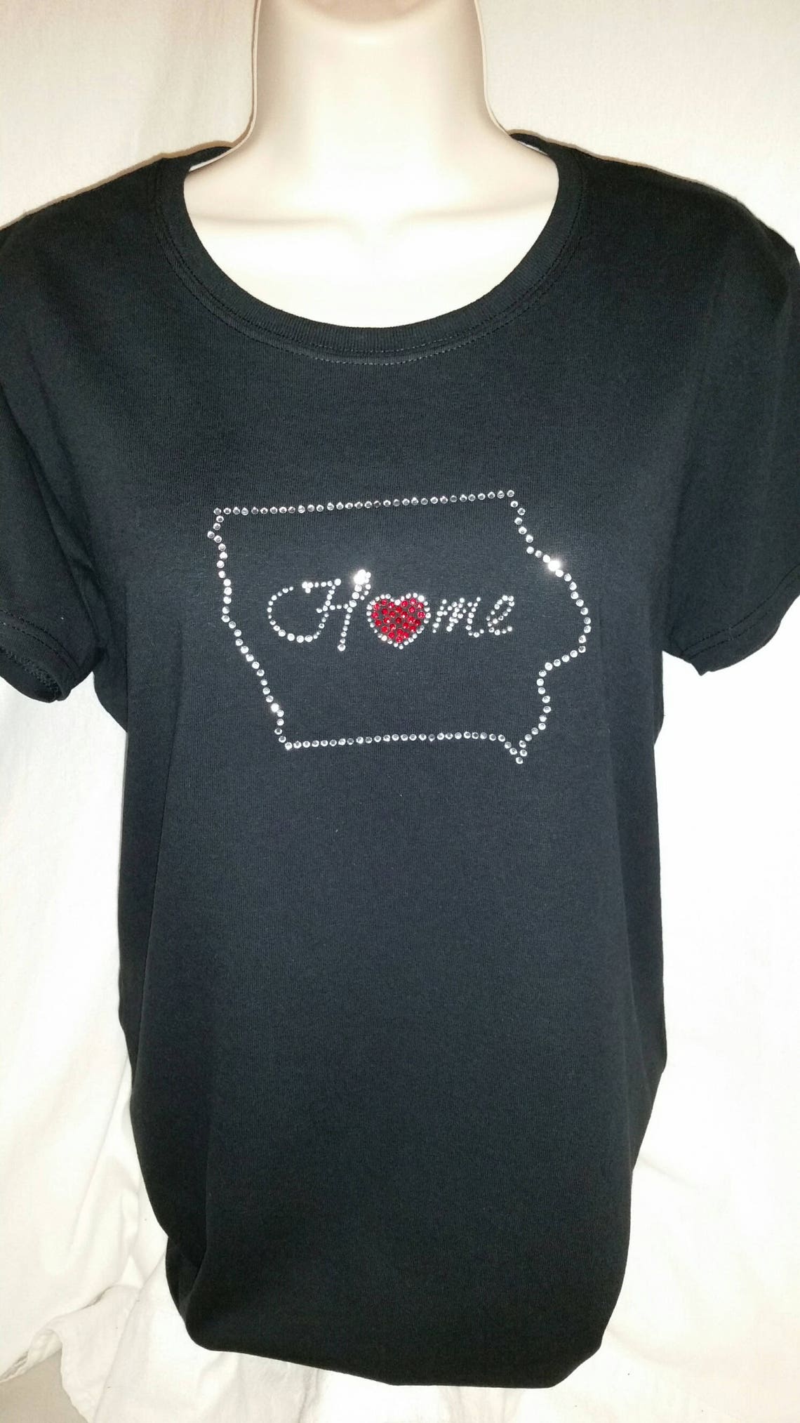 IOWA Home State Rhinestone T-shirts - Be Proud of IOWA! - Etsy