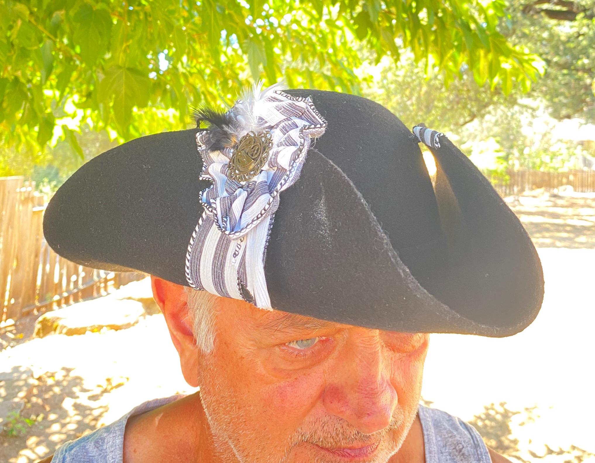 Patriot/revolutionary Tricorn Wool Hat - Custom Made Adult Black With ...