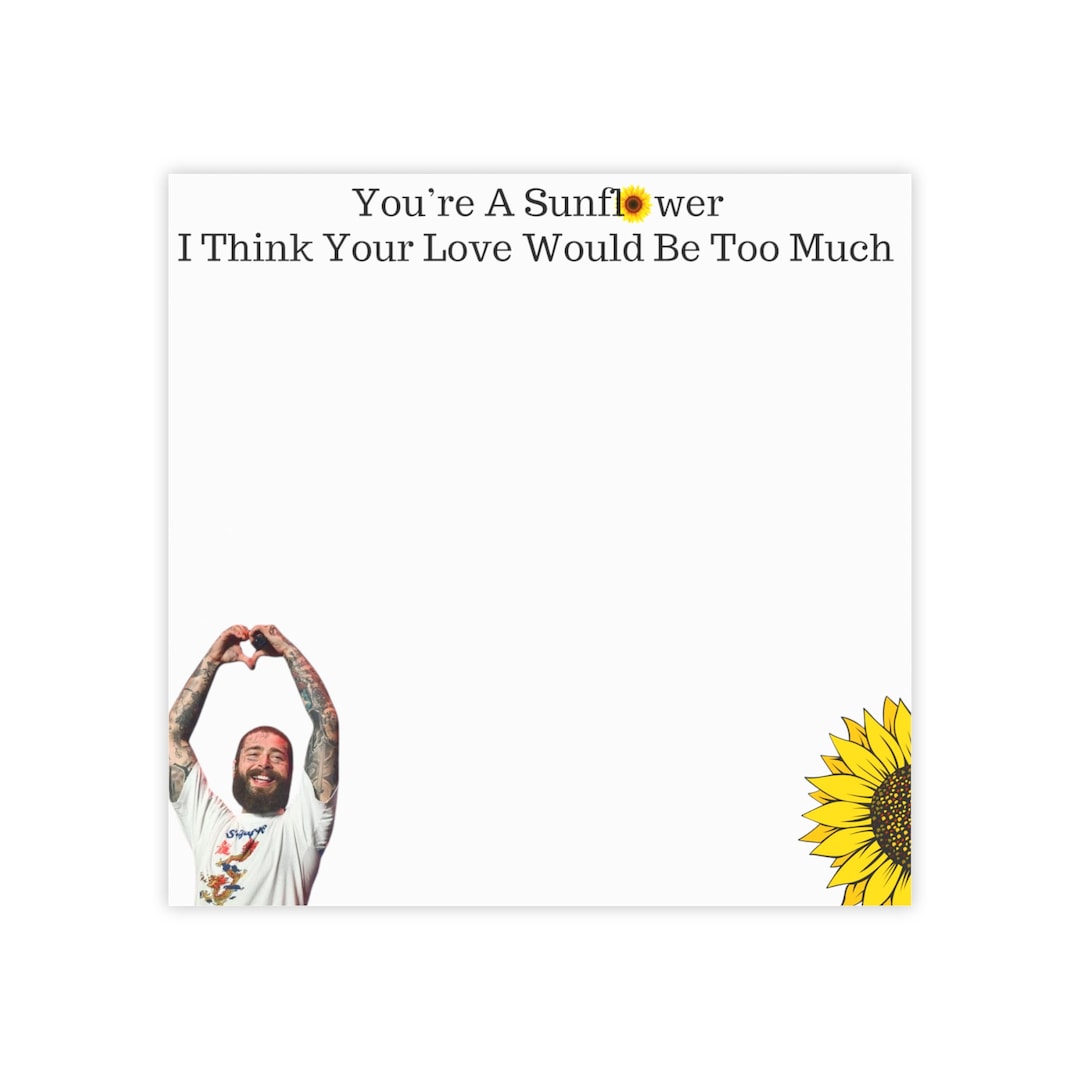 Posty Notes Notepad Sunflower Lyrics for Fan Gifts for Friends Desk ...