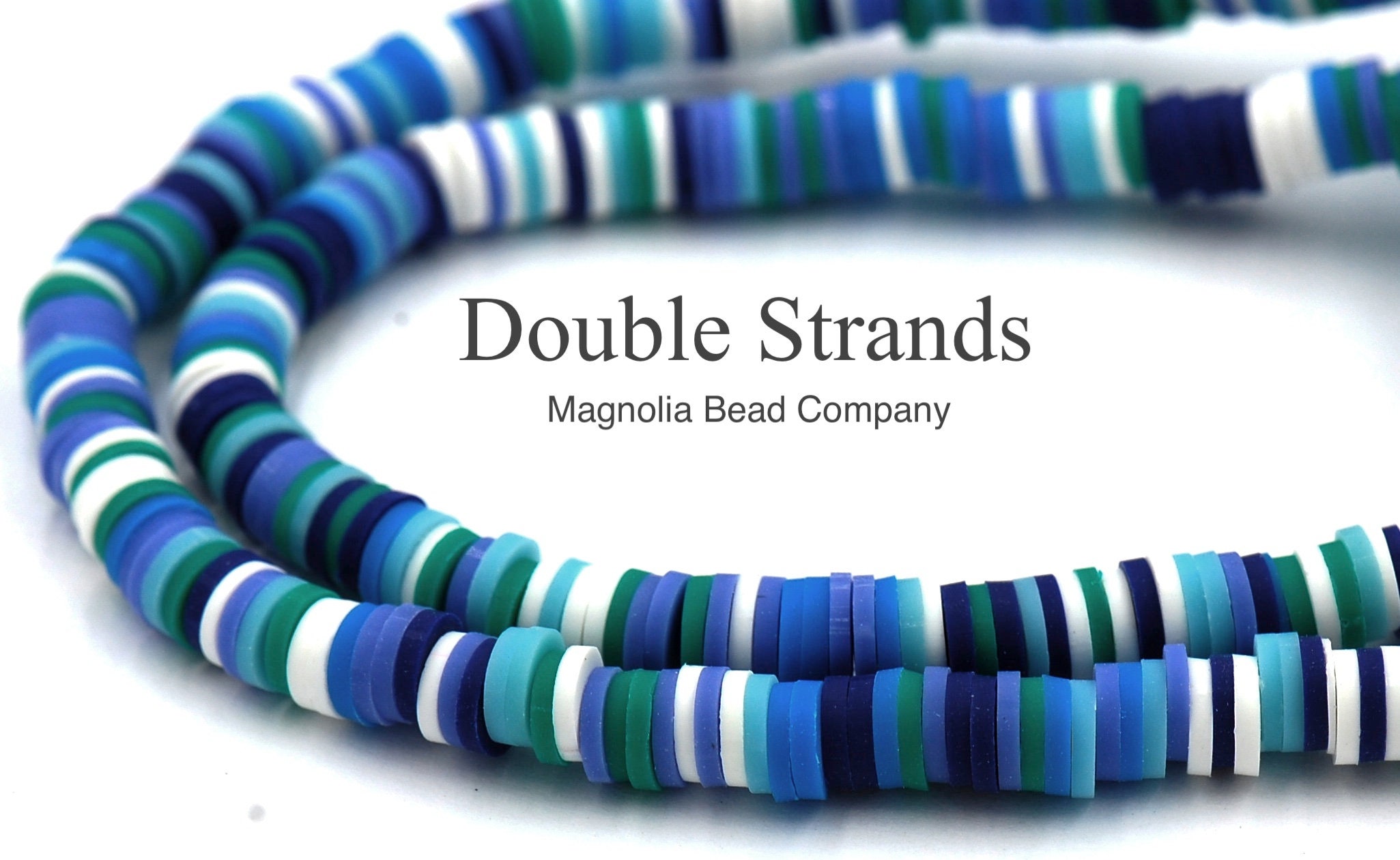TWO Strands Flat Round Polymer Clay Bead Spacers Mixed Blues Color 6x1mm Etsy Australia