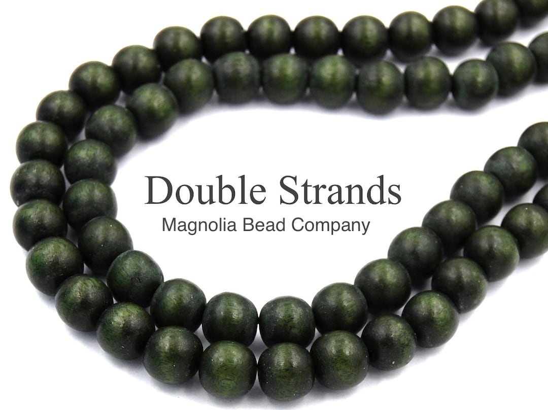 TWO 16" Strands, EVERGREEN WOOD Beads 6mm 8mm 10mm, 12mm or 8x4mm ...