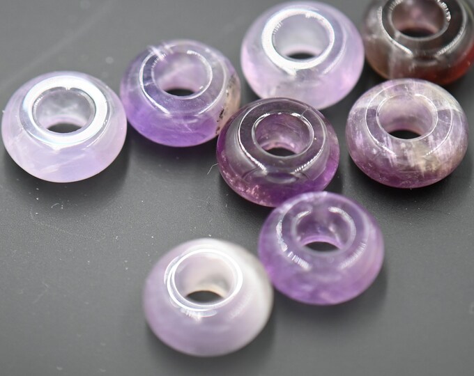 Large Hole Amethyst European Beads Round 12mm - Etsy