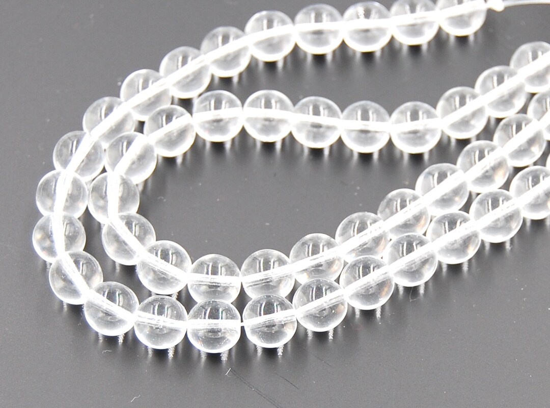 50/pc 8MM Clear Pressed Glass Round Beads 8mm Beads - Etsy
