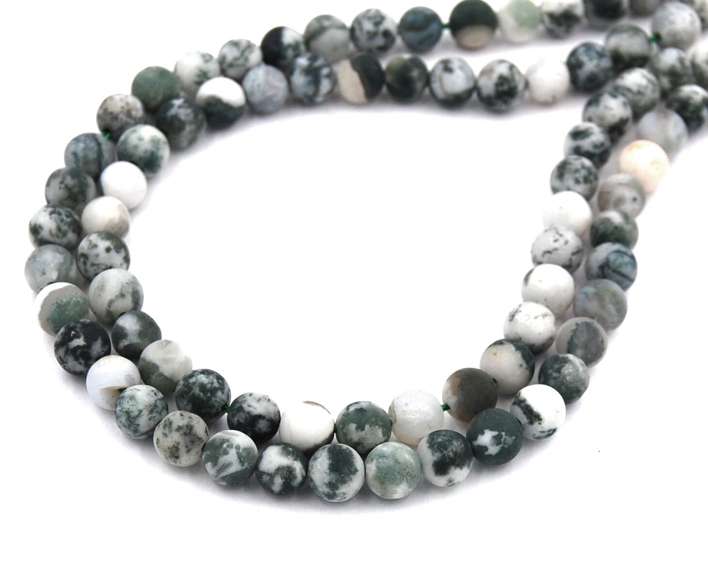 TWO 15.5" Strands Frosted Matte Tree Agate Beads 4mm - Etsy