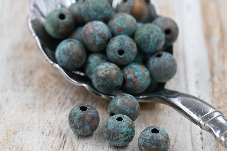 Rainworn Copper — Real Patina Metal Beads in 6mm, 8mm, 9.5mm - Etsy