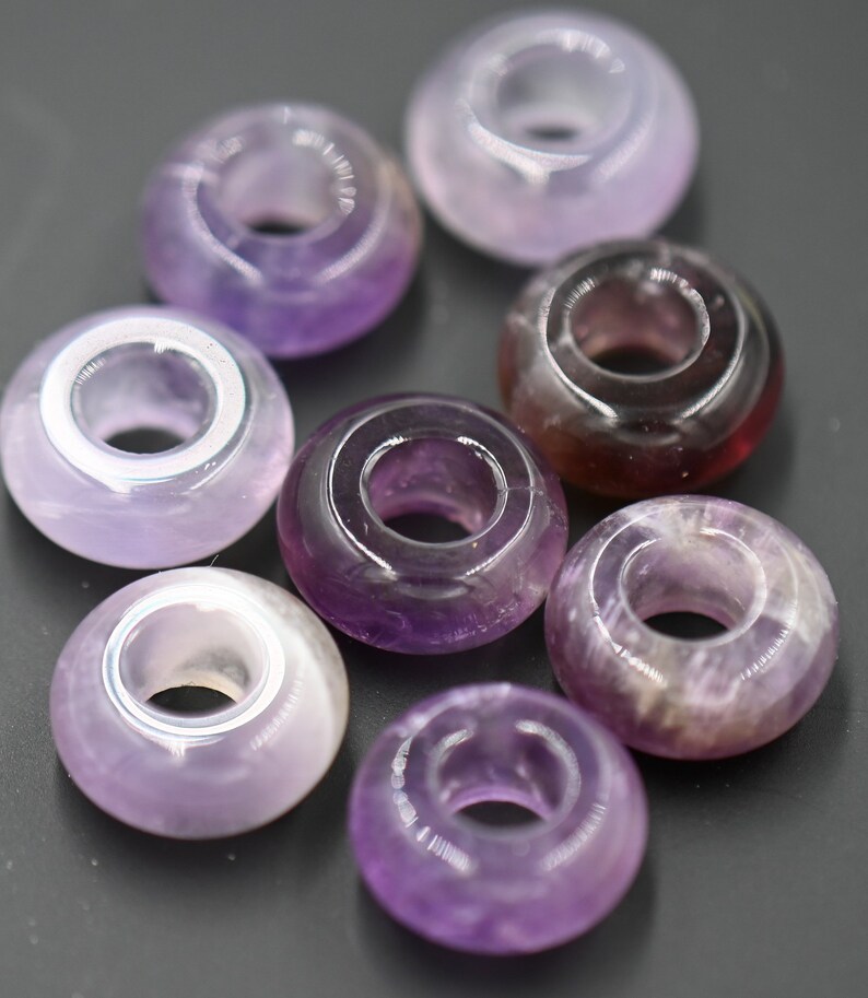 Large Hole Amethyst European Beads Round 12mm - Etsy