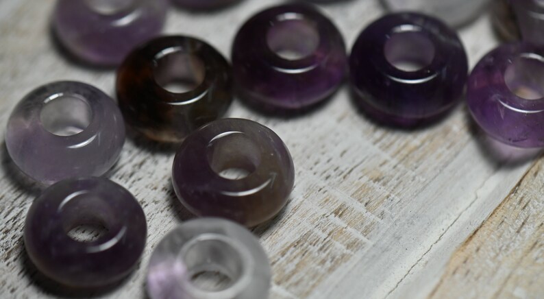 Large Hole Amethyst European Beads Round 12mm - Etsy