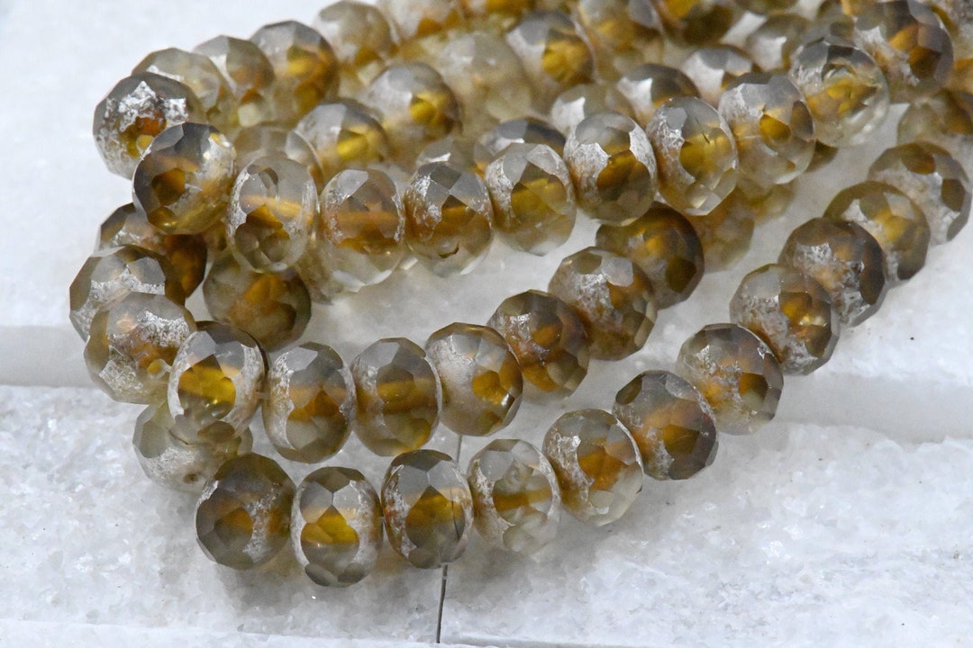 Gray Topaz Rondelle Light Silver Finish 25pc 6x8mm Faceted - Etsy