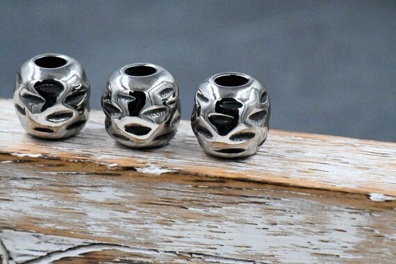 Spacer Beads 100pc 6x6mm Barrel Style Stainless Steel Large Hole Beads ...
