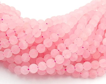 Rose Quartz Matte Round Beads 4mm 6mm 8mm 10mm 12mm 15.5 Strand - Etsy