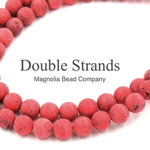 Two 15.5 Strands Frosted Red Magnesite Beads Matte 8mm - Etsy