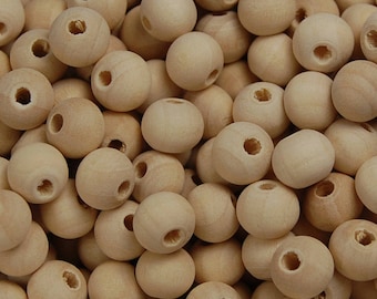 Natural Cream Colored Pale Tan Wooden off Round Shaped Beads With 2mm ...