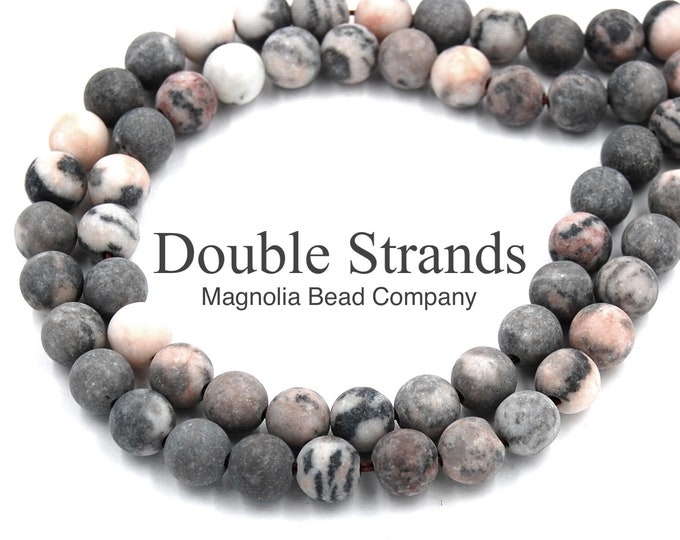 TWO 15 Strands Matte Pink Zebra Jasper Beads 8mm - Etsy