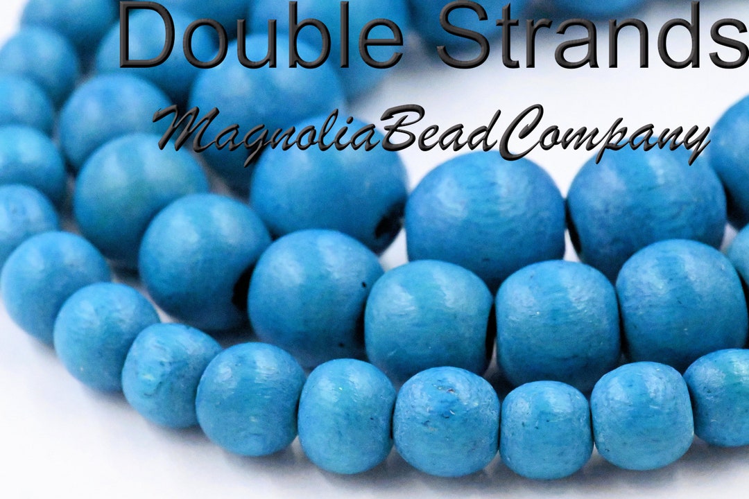 TWO STRANDS Blue Macaw Beads 6mm 8mm 10mm Wood Beads -16 Inch Strand - Etsy