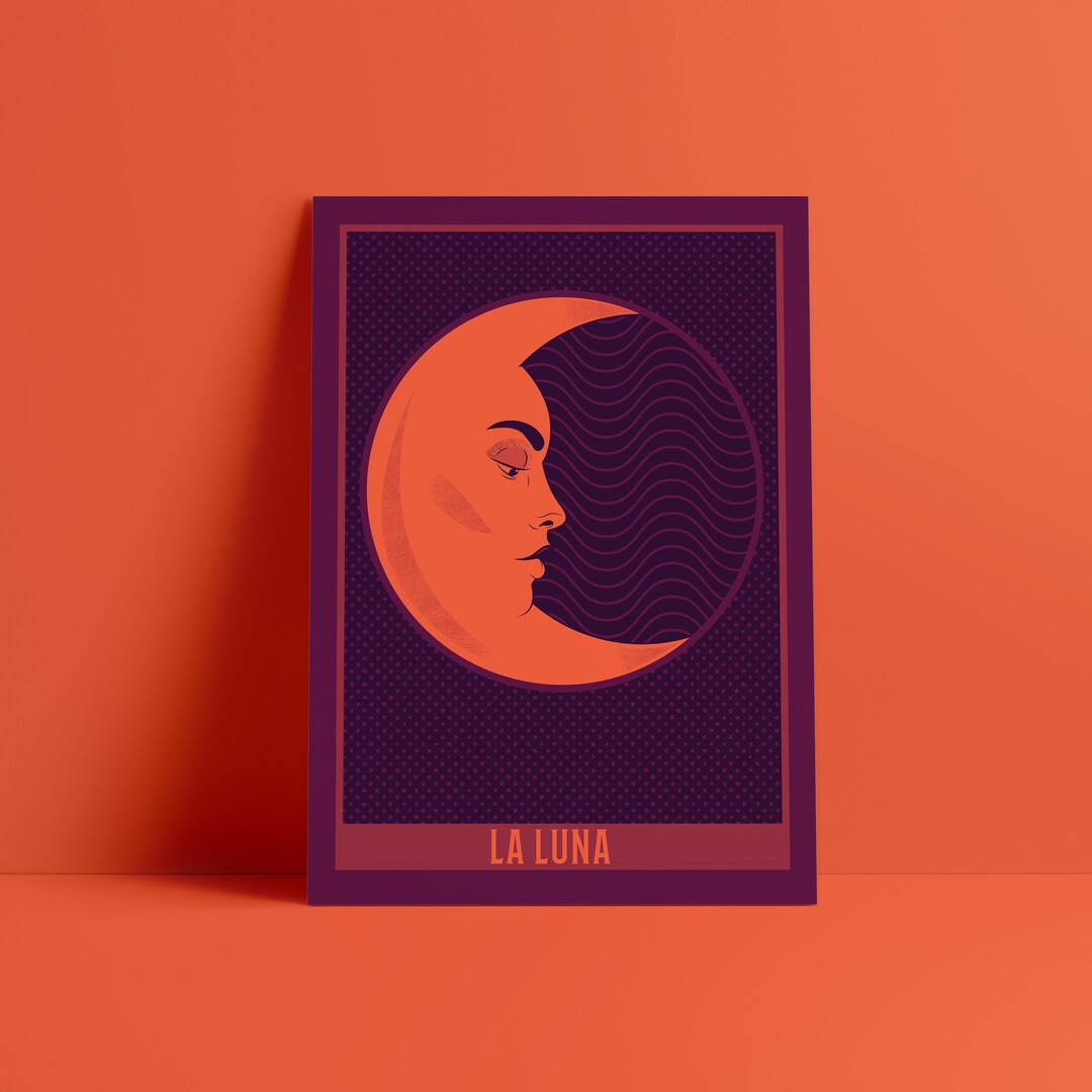 La Luna Moon Print – Moon Phase Wall Art – Tarot Astrology Illustration ...