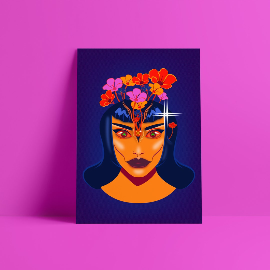 Spark - Women Portrait - Floral Illustration - Psychedelic Art - Art ...