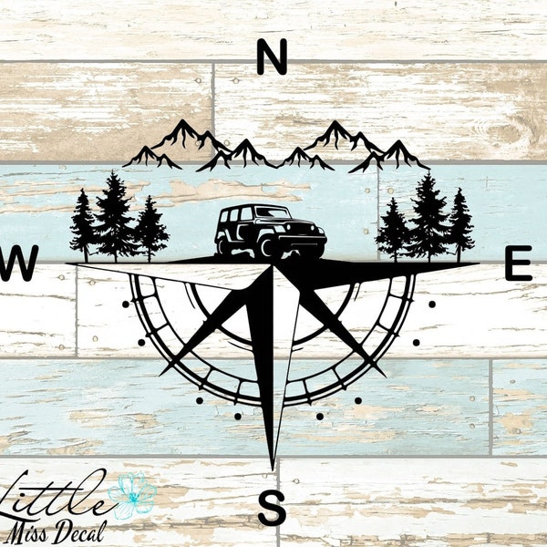 Compass Vinyl Decal - Etsy