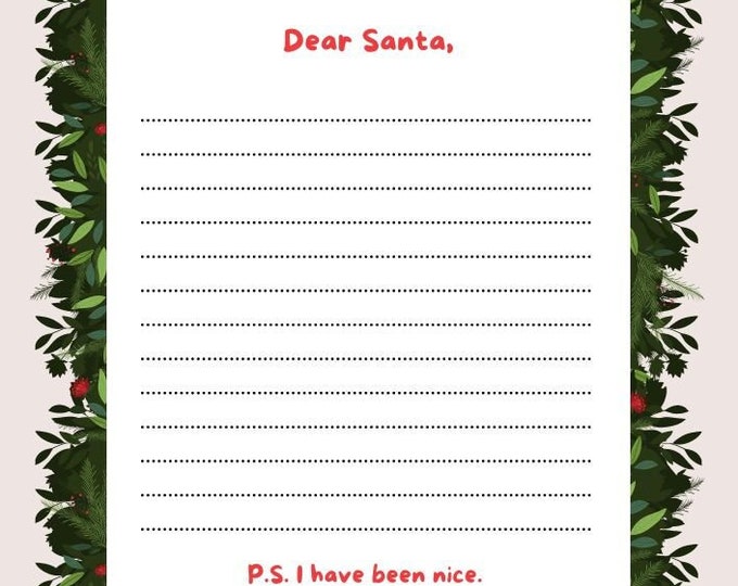 Printable Dear Santa Letter, Dear Santa Letter Template, Letter to ...