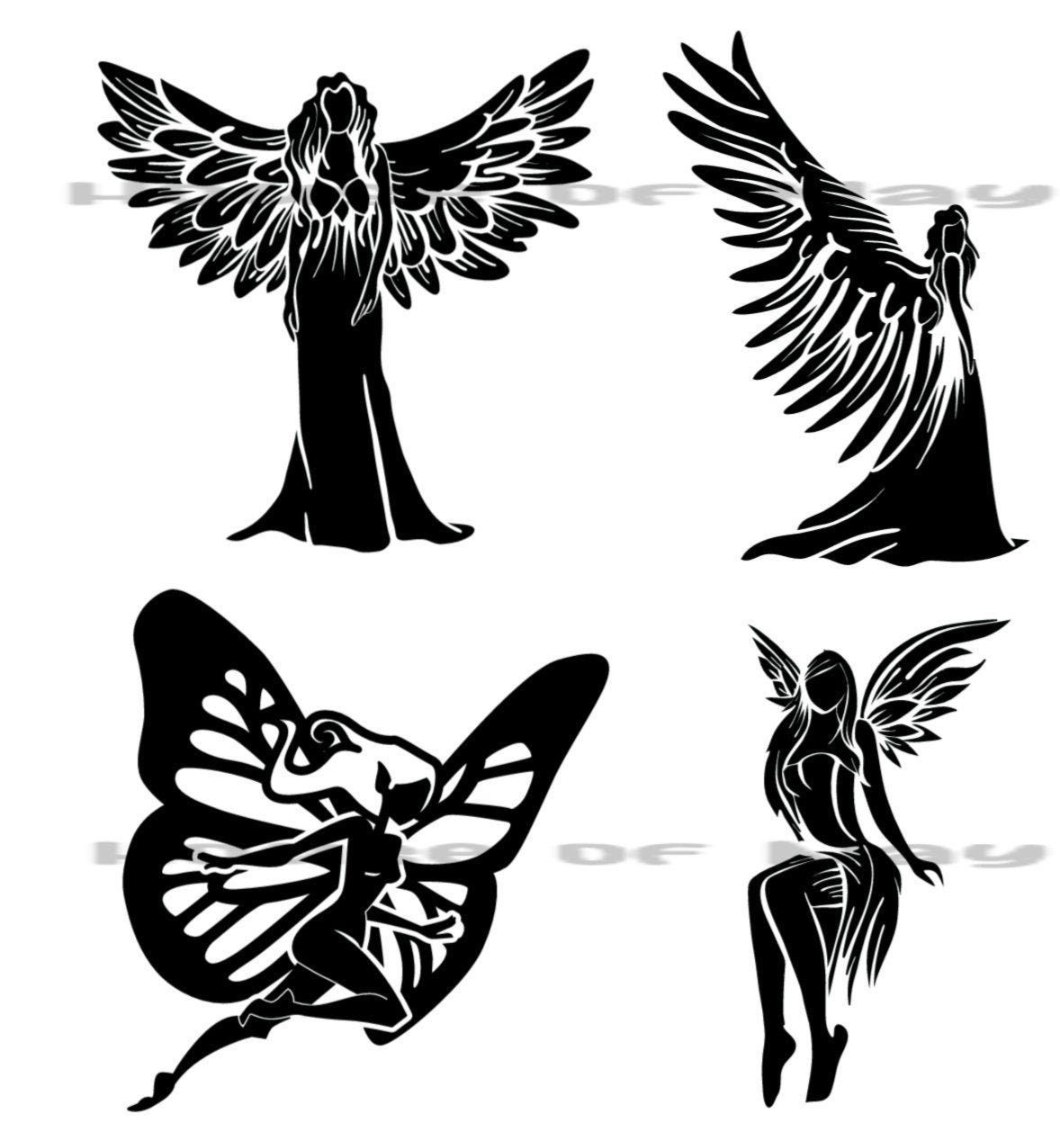 4 Angel Ladies Digital Downloads, Angel Svg Bundle, Angel Svg Files ...