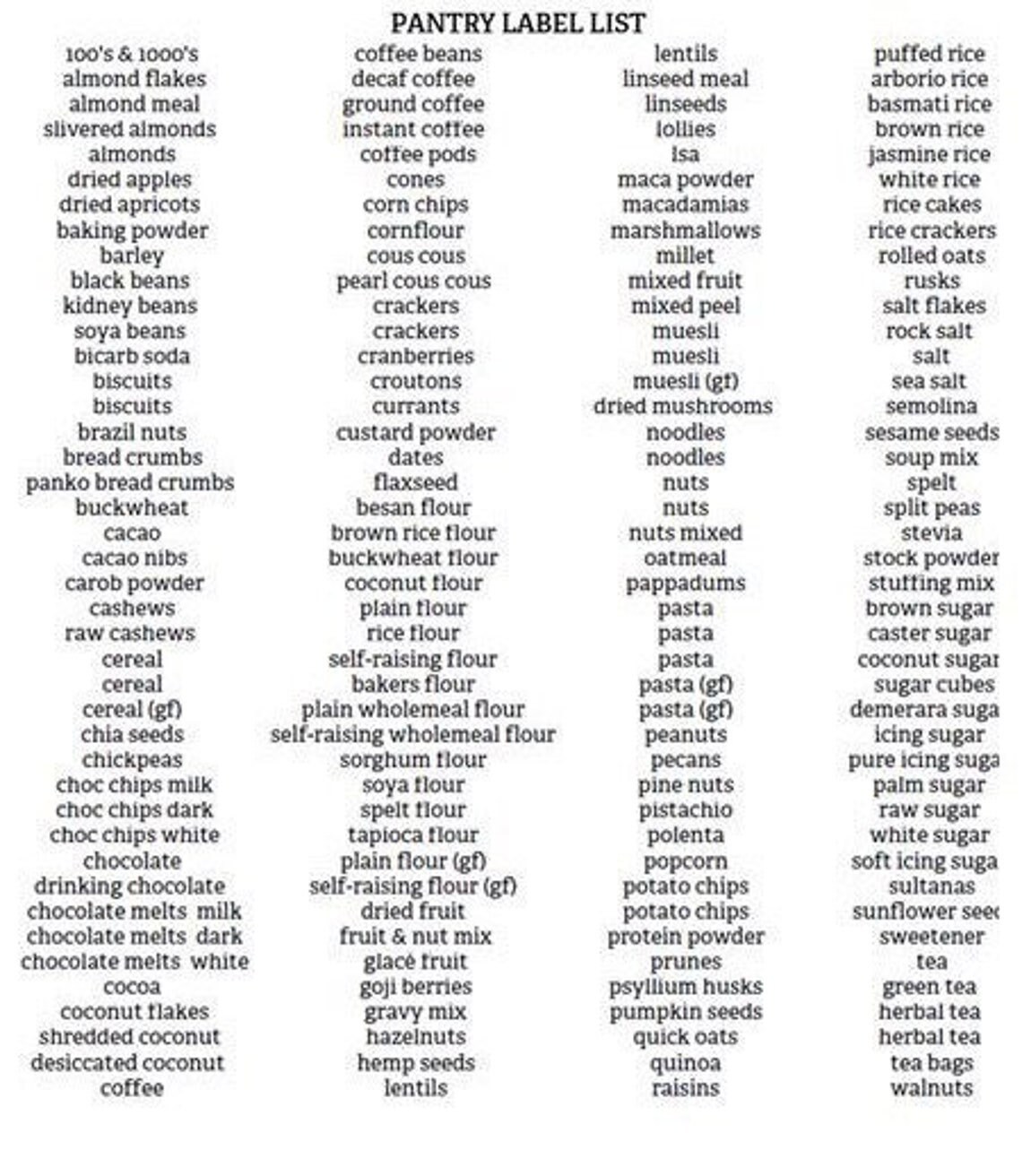 Custom Pantry Labels Pantry Labels Pantry Label Decals - Etsy